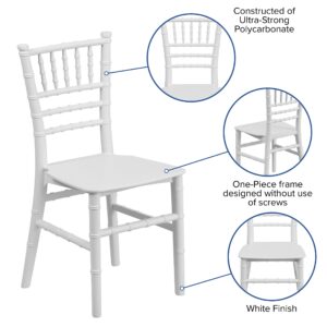 BizChair 10 Pack Child’s White Resin Party and Event Chiavari Chair for Commercial & Residential Use