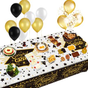 4 Pack Graduation Party Supplies 2024 Plastic Graduation Tablecloth, 54"x108" Waterproof Rectangle Table Cover Congrats Grad Party Decoration for College High School