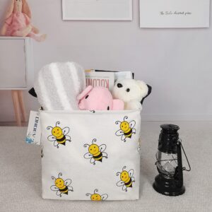 ONOEV Square Fabric storage box, decorative basket and finishing basket with handle are used for the storage of clothes, books and sundries (Black Vertical Arrow)