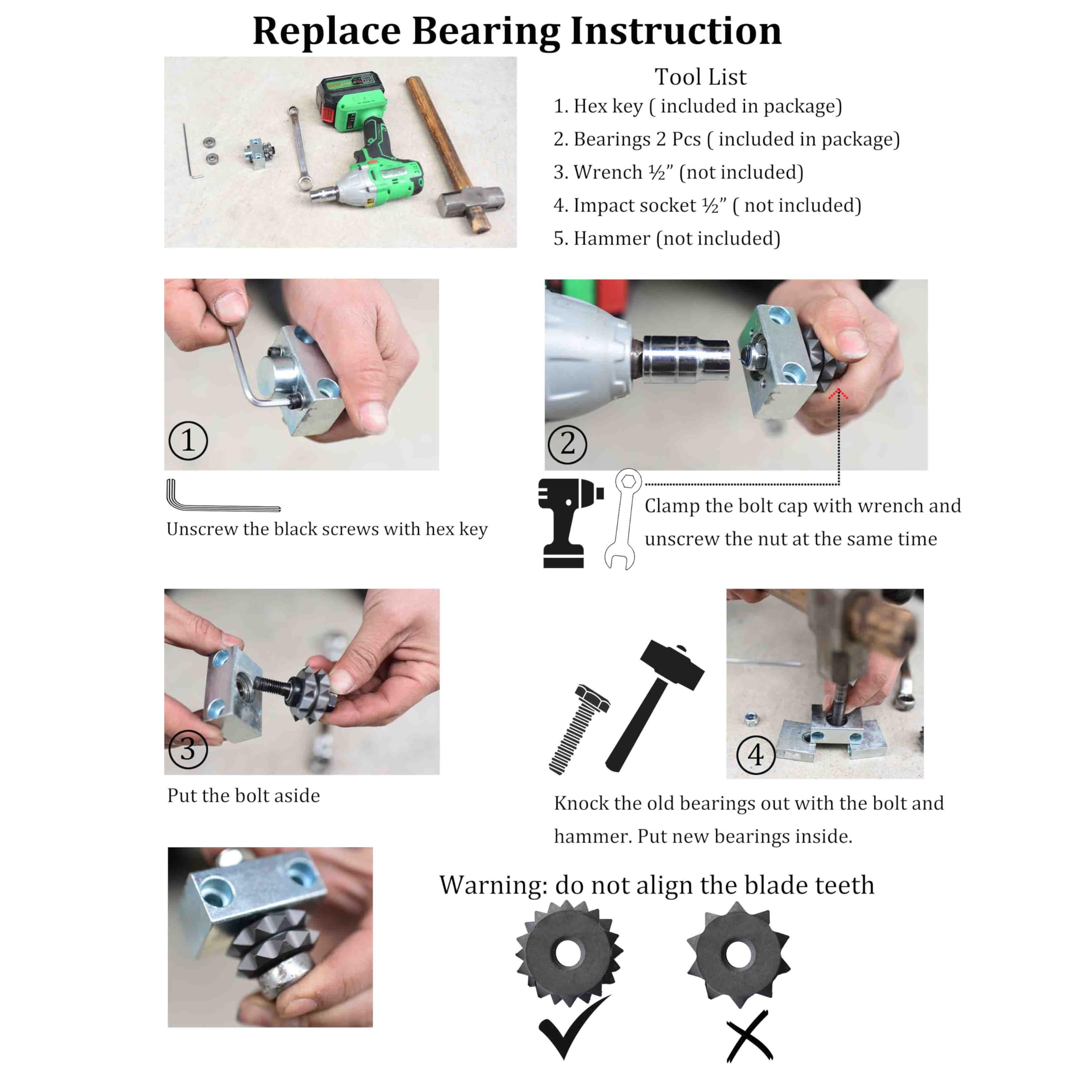 ACTINTOOL 5 Inch Tungsten Coating Removing Stone Concrete Texturing Bush Hammer For Angle Grinder And Polisher, Concrete Preparation Coating Remove Tungsten Scraper For Angle Grinder(5/8-11" Thread)