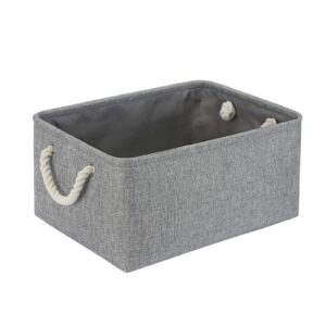 foldable storage baskets for organizing sturdy fabric storage bins for shelves storage box with handles for home as toy clothes storage (gray 1pcs)