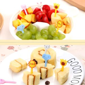 10pcs Lovely Animal Shaped Food Fruit Fork Picks for Kids, Dessert Forks Mini Cartoon Toothpick for Cake Dessert Pastry Party Supply