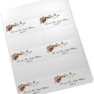 Grapes and Peach Roses Swag Printable Place Cards, Set of 60 (10 Sheets), Laser & Inkjet Printers - Wedding, Party, Dinner, and Special Events - Made in the USA