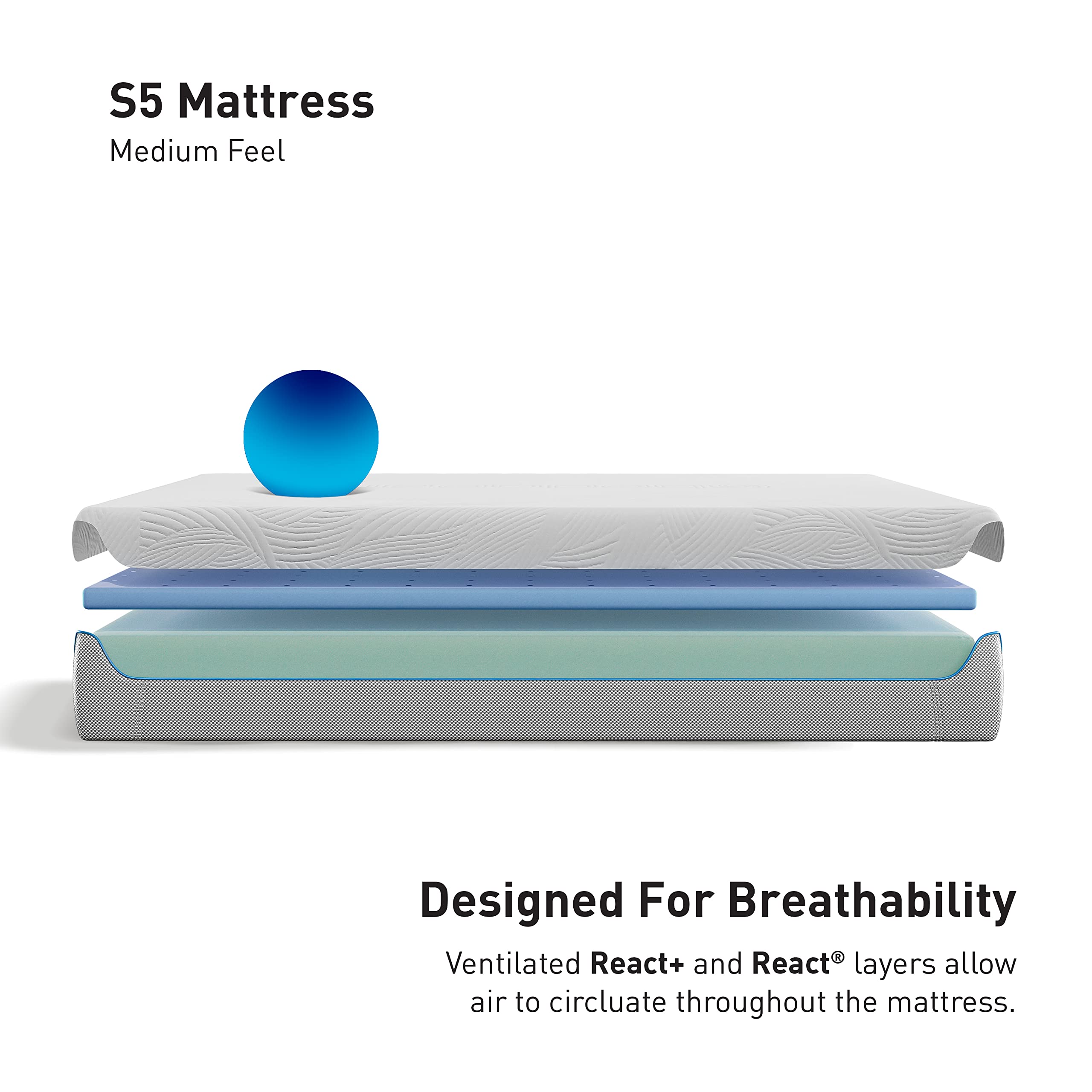 Bedgear Luxury Sport Performance Mattress – Queen Mattress – Medium Feel – Powered by Ver-Tex Technology – Instant Cooling and Breathable Sleep