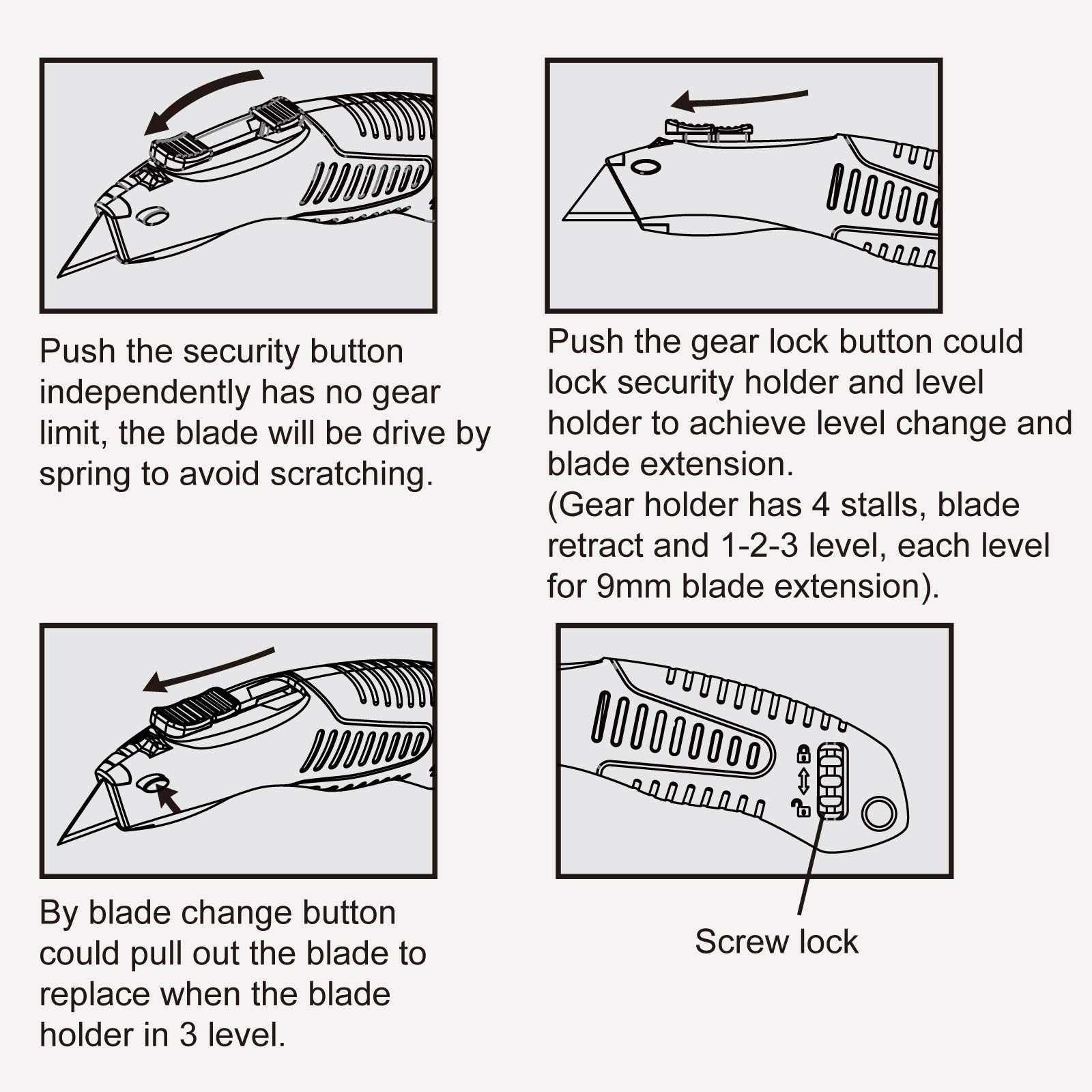 Assist Best Premium Utility Knife, Retractable Box Cutter, Heavy Duty Box Cutter, Quick Change Blade Razor Knife, with 10 Extra Blades