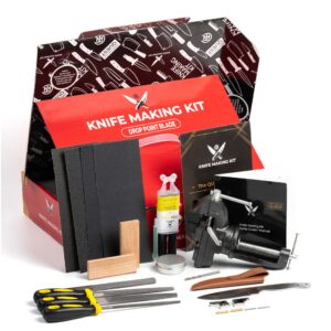 knife making kit diy gift for men - gift set with complete tools, materials & accessories to make knife, stainless steel blade, beginners guide husband boyfriend dad handwork hobbies, gift for him