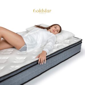 Goldstar 9 Inch Pillow Top Mattress -Pressure-Reducing Bed Foam Mattress with Memory and Eco Cell Foam Layers - Firm Pillowtop Mattress with Pocket Coil Springs to Isolate Motion and Avoid Sagging