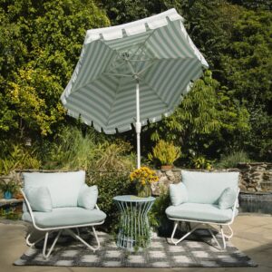 Novogratz Poolside Gossip Collection, Teddi Outdoor Lounge Chairs, 2-Piece, Aqua Haze