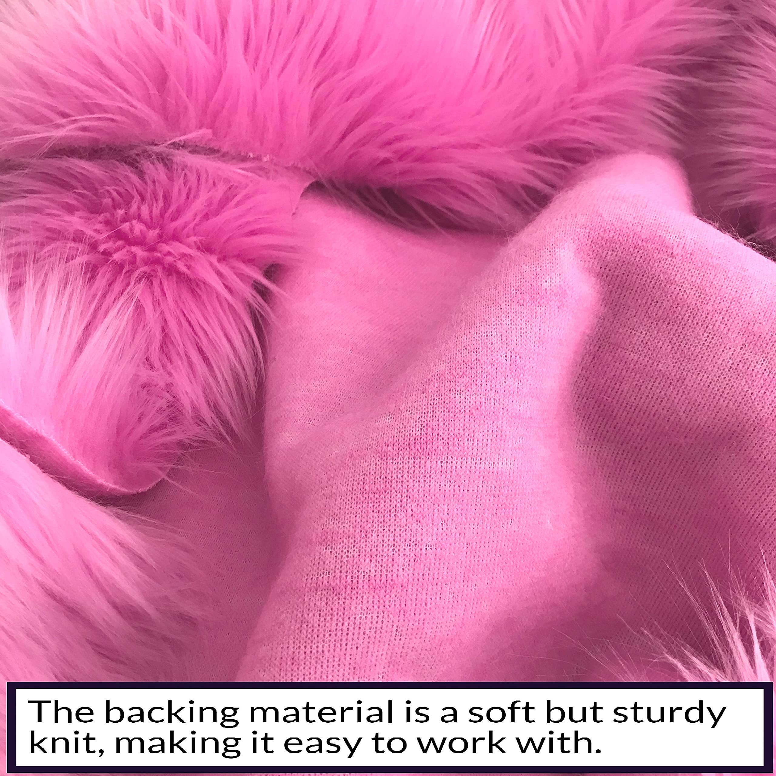 Bianna Bubblegum Pink Luxury Faux Fur Fabric, by The Yard, American Seller, Shag Shaggy Material for Crafting, Sewing, Costumes, Fursuits, Home Decor (12x12 inches)