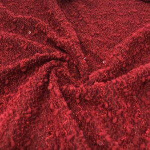 solid sequin boucle sweaterknit by elotex international fabric (burgundy)