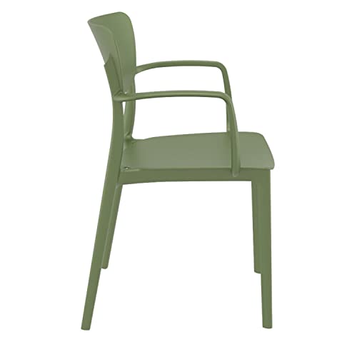 Siesta Lisa Outdoor Set of 2 Dining Arm Chair Olive Green ISP126-OLG