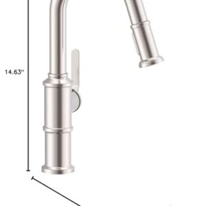 Gerber Kinzie Single Handle Pull Down Sprayer Prep Faucet in Stainless Steel, D150537SS