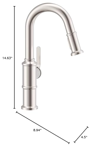 Gerber Kinzie Single Handle Pull Down Sprayer Prep Faucet in Stainless Steel, D150537SS