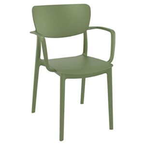 siesta lisa outdoor set of 2 dining arm chair olive green isp126-olg