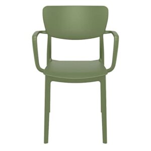 Siesta Lisa Outdoor Set of 2 Dining Arm Chair Olive Green ISP126-OLG