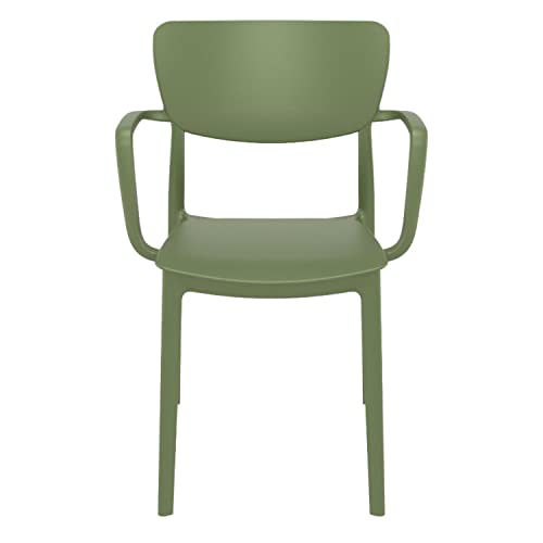 Siesta Lisa Outdoor Set of 2 Dining Arm Chair Olive Green ISP126-OLG