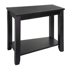 lexicon alder wood wedged chairside table, 16" x 24", black