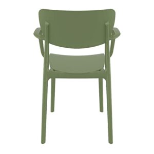 Siesta Lisa Outdoor Set of 2 Dining Arm Chair Olive Green ISP126-OLG