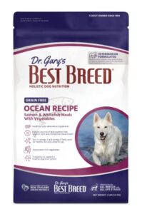 best breed dr. gary's grain free ocean recipe slow-cooked in usa, natural dry dog food for all breeds and sizes, 4lbs.