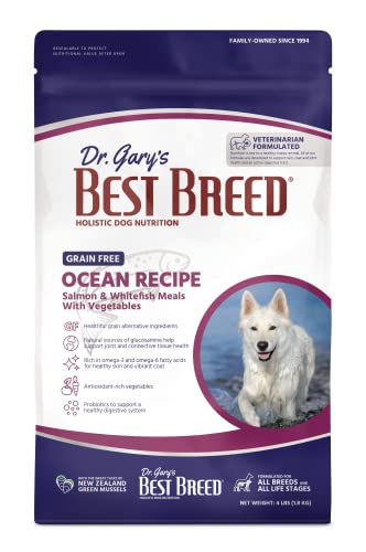 Best Breed Dr. Gary's Grain Free Ocean Recipe Slow-Cooked in USA, Natural Dry Dog Food for All Breeds and Sizes, 4lbs.