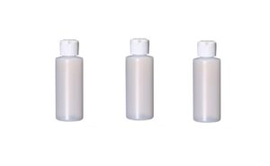 natural farms 2 oz natural pour spout plastic bottles - 3 pack - for essential oils, perfumes, lotions