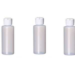 Natural Farms 2 oz Natural Pour Spout Plastic Bottles - 3 Pack - for Essential Oils, Perfumes, Lotions