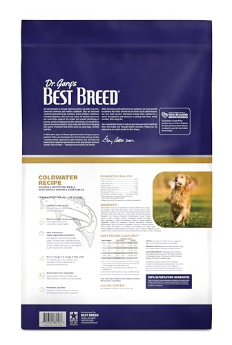 Best Breed Dr. Gary's Coldwater Recipe Slow-Cooked in USA, Natural Dry Dog Food for All Breeds and Sizes, 26lbs.