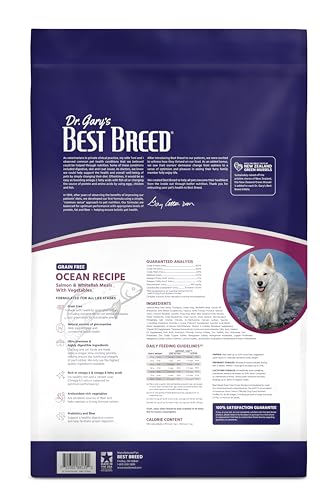 Best Breed Dr. Gary's Grain Free Ocean Recipe Slow-Cooked in USA, Natural Dry Dog Food for All Breeds and Sizes, 26lbs.