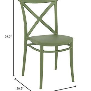 Compamia Cross Resin Outdoor Chair Olive Green (Set of 2)