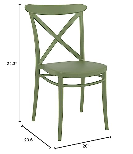 Compamia Cross Resin Outdoor Chair Olive Green (Set of 2)