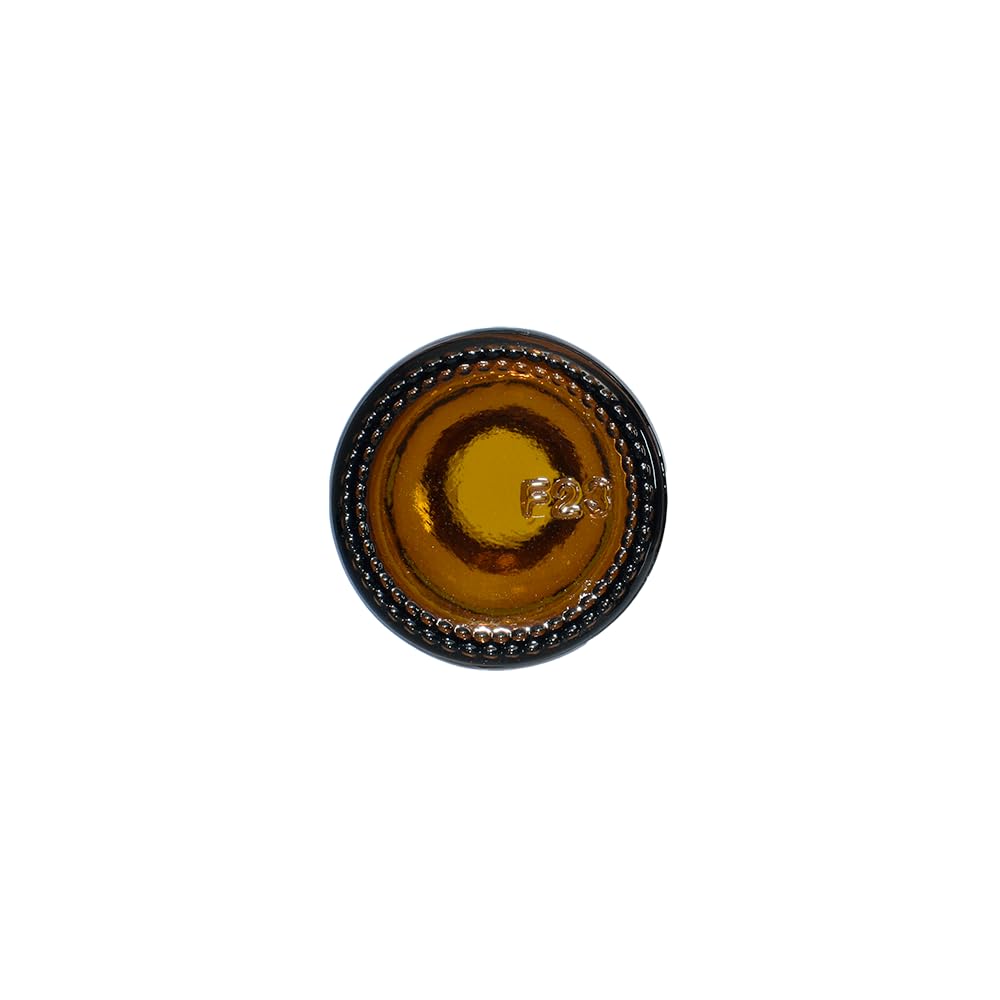 GlassBottleOutlet (24 Pack) 1 oz. Amber Boston Round with Black Poly Cone Cap