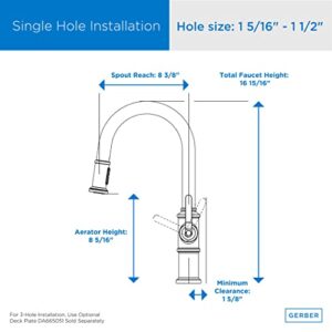 Gerber Plumbing Kinzie Kitchen Faucet with Pull Down Sprayer