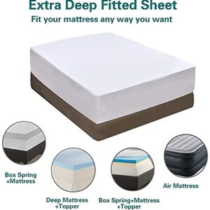 Bedecor Extra Deep Pocket Twin Fitted Sheet Only for 18 to 21 Inch Super Thick Mattress That Stay Tight,All Around Elastic Bottom,Doesn't Pop Off