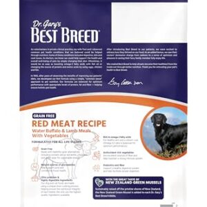 Best Breed Dr. Gary's Grain Free Red Meat Recipe Slow-Cooked in USA [Natural Dry Dog Food for All Breeds and Sizes] - 4lbs., Dark Brown