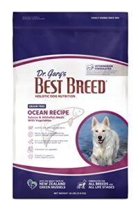 best breed dr. gary's grain free ocean recipe slow-cooked in usa, natural dry dog food for all breeds and sizes, 26lbs.