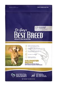 best breed dr. gary's coldwater recipe slow-cooked in usa, natural dry dog food for all breeds and sizes, 26lbs.