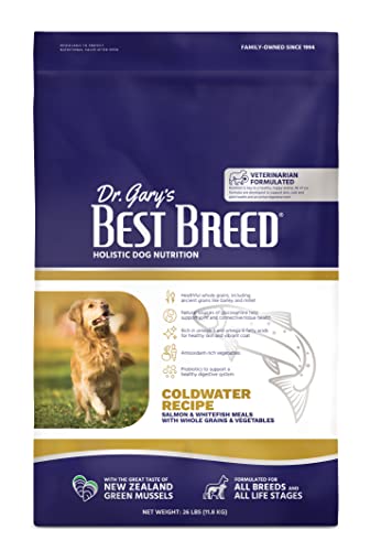 Best Breed Dr. Gary's Coldwater Recipe Slow-Cooked in USA, Natural Dry Dog Food for All Breeds and Sizes, 26lbs.