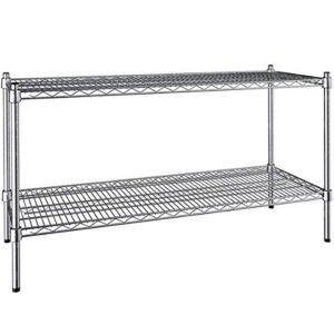 pro&family 18" x 48" nsf chrome 2-shelf kit with 27" posts. perfect for home, garage, commercial hospital, nursing and care homes, children's shelters, metal bookshelv.