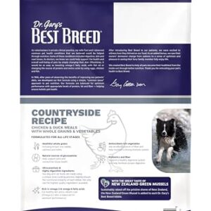 Best Breed Dr. Gary's Countryside Recipe Slow-Cooked in USA, Natural Dry Dog Food for All Breeds and Sizes, 4lbs.