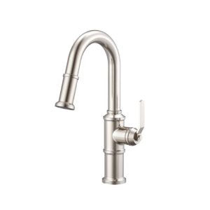 gerber kinzie single handle pull down sprayer prep faucet in stainless steel, d150537ss