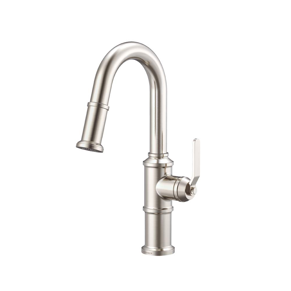 Gerber Kinzie Single Handle Pull Down Sprayer Prep Faucet in Stainless Steel, D150537SS