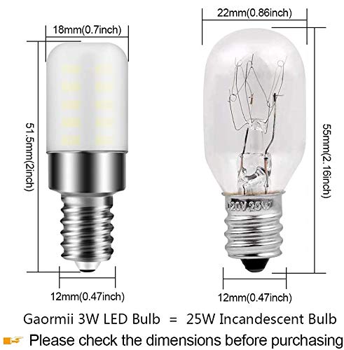 E12 LED Bulb 3W T6 E12 Candelabra Base C7 Bulb Warm White 3000K 120V 25W Incandescent Replacement for Chandeliers, Christmas Lighting, Ceiling Fan, Dryer Drum, Refrigerator, Night Light (6-Pack)