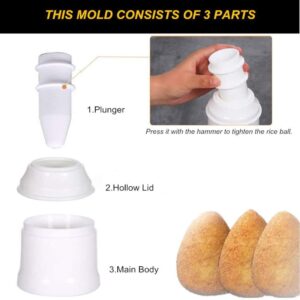 Arancini Maker Mold, DIY Rice Ball Mould for Snack Meatballs Potato Croquettes (Pointed)