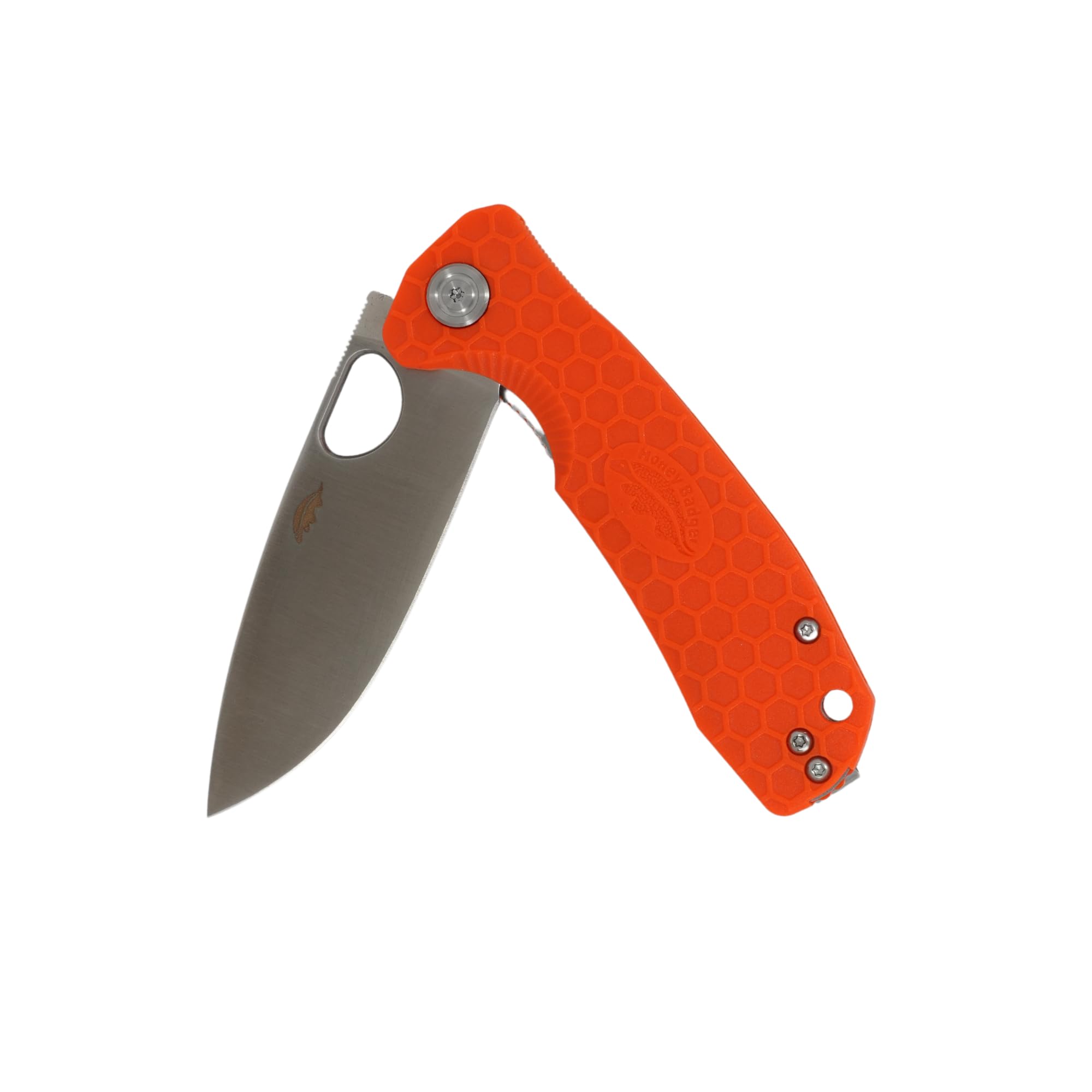 Western Active Honey Badger Medium Pocket Knife EDC Drop Point Folding Utility Knife 3.2" Steel Blade, Reversible Pocket Clip, Folding Pocket Knife - (2.9oz) Drop Point Medium Orange D2 HB1060