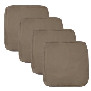 flymei patio cushion covers 24x22x4 waterproof outdoor cushion cover replacement 4packs outdoor seat cushion slipcover for outdoor rattan chair sofa, taupe