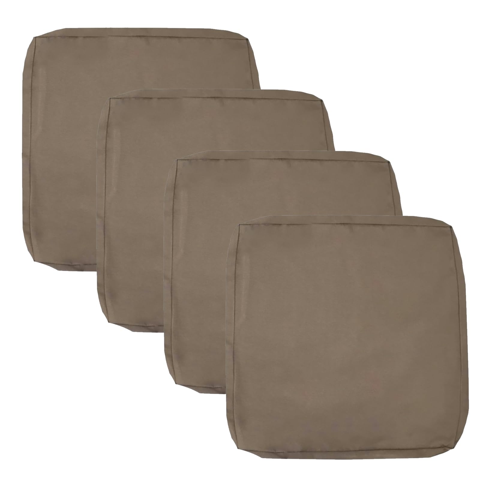 FLYMEI Patio Cushion Covers 24x22x4 Waterproof Outdoor Cushion Cover Replacement 4Packs Outdoor Seat Cushion Slipcover for Outdoor Rattan Chair Sofa, Taupe