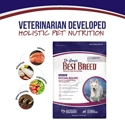 Best Breed Dr. Gary's Grain Free Ocean Recipe Slow-Cooked in USA, Natural Dry Dog Food for All Breeds and Sizes, 4lbs.