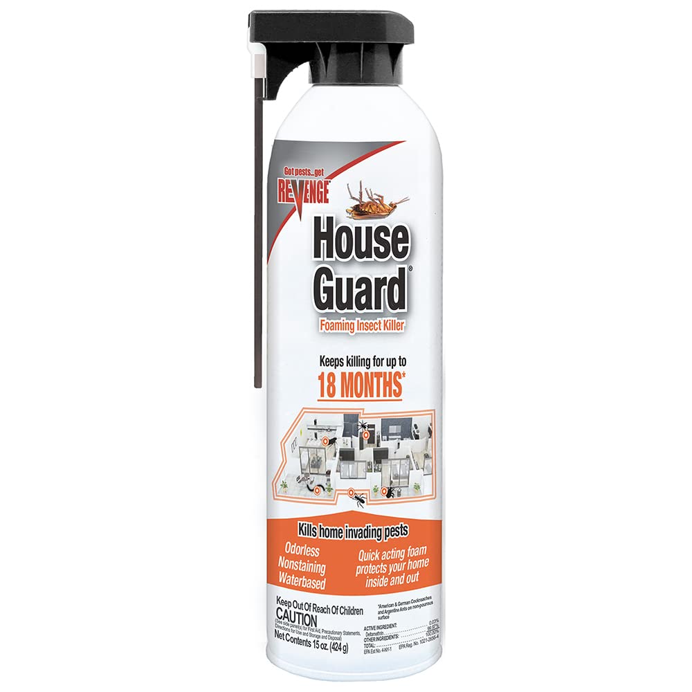 Bonide Revenge House Guard Foaming Insect Killer, 15 oz Ready-to-Use Aerosol Spray, Long Lasting Protection Indoors, Odorless and Nonstaining