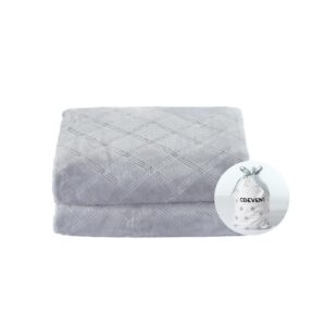 crevent comfy small plush flannel fleece throw blanket for infant girls and boys/kids/toddlers spring summer all seasons(30"x40" light grey)