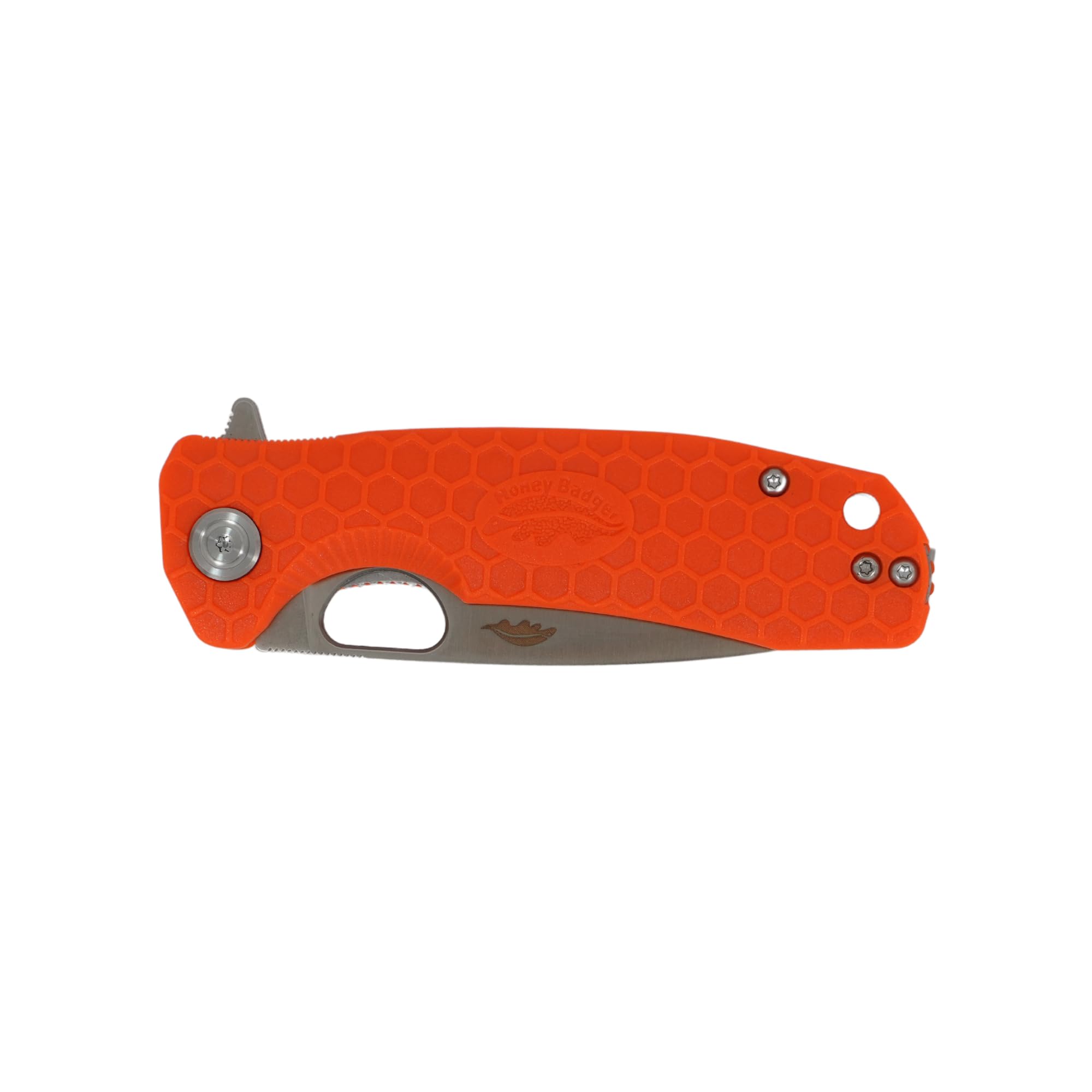 Western Active Honey Badger Medium Pocket Knife EDC Drop Point Folding Utility Knife 3.2" Steel Blade, Reversible Pocket Clip, Folding Pocket Knife - (2.9oz) Drop Point Medium Orange D2 HB1060